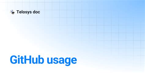github usage telosys doc