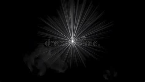Radiant Light Rays On Black Background Stock Illustration