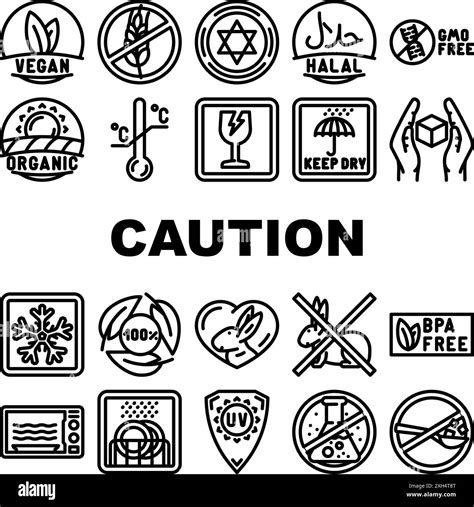 Product Caution Label Warning Icons Set Vector Stock Vector Image And Art