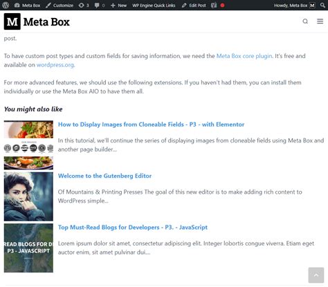 How To Add Related Posts Using Custom Fields Meta Box