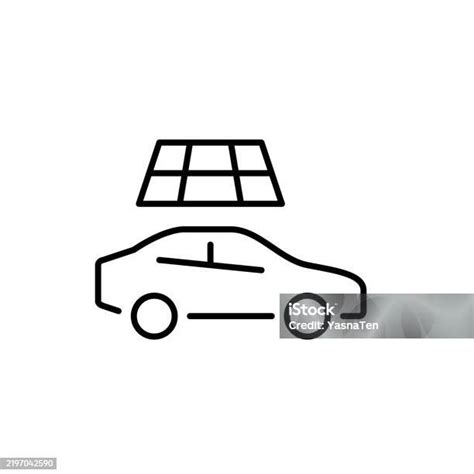 태양 전지판이 있는 자동차 대체 에너지 동력 차량 녹색 배기가스 없음 지속 가능한 친환경 생활 픽셀 퍼펙트 벡터 0명에 대한 스톡 벡터 아트 및 기타 이미지 Istock