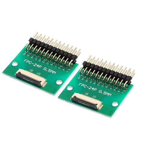 2pcs Ffc Fpc Connector Board 24 Pin 0 5mm Socket To 2 54mm Double Row Right Angle Pin Header