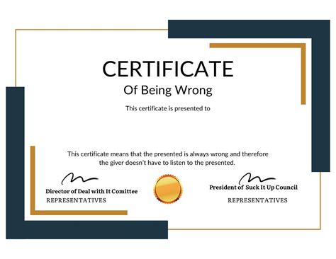 Certificate Of Being Wrong Rbratlife