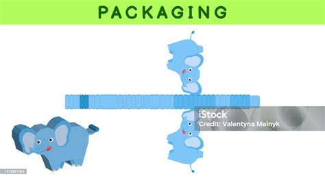 파티 호의 상자 다이 컷 코끼리 디자인 과자 사탕 작은 선물 빵집 패키지 템플릿 어떤 목적을 위한 훌륭한 디자인 생일 베이비 샤워 피나타 벡터 스톡 일러스트레이션입니다 0