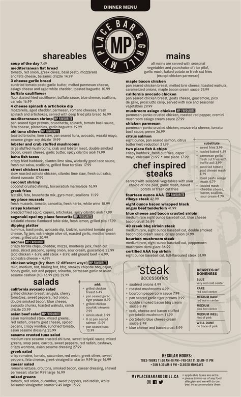 Embrace Fall Flavours All Year Long At My Place Bar Grill MyPelham