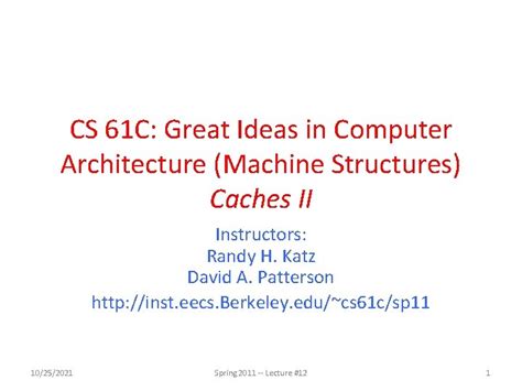 Cs 61 C Great Ideas In Computer Architecture