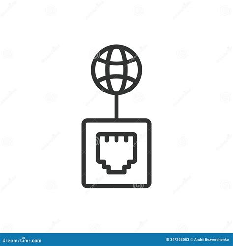 Lan Internet Connection Icon In Line Design Lan Internet Connection Network Cable