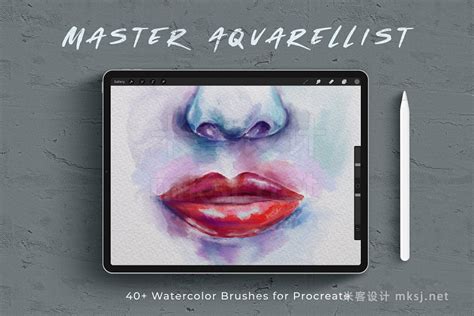 水彩纹理procreate笔刷 Aquarellist Watercolor Brushes 米客设计
