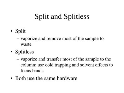 Ppt The Foundations Classical Split And Splitless Injection