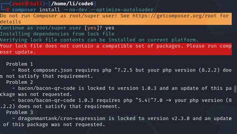 安装依赖composer报错 · Issue 260 · 4x99 Code6 · Github