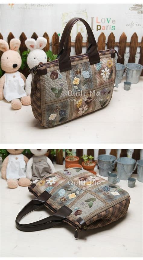 플라워 빅 토트백 토트백 패턴 패치 가방 일본 패치워크