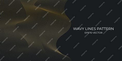Premium Vector Vector Wavy Lines Pattern Smooth Curve Flowing Gold Gradient Light Isolated On