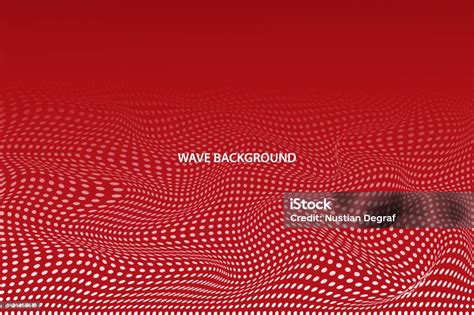 추상적 인 현대 물결 모양의 점 스타일 빨간 흰색 빛 네온 효과 미래 지향적 인 벽지 배경 0명에 대한 스톡 벡터 아트 및 기타 이미지 0명 3차원 형태 개념