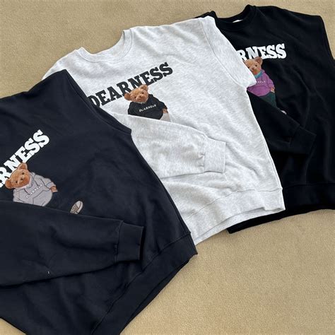 남여공용 테디베어 맨투맨 에이블리