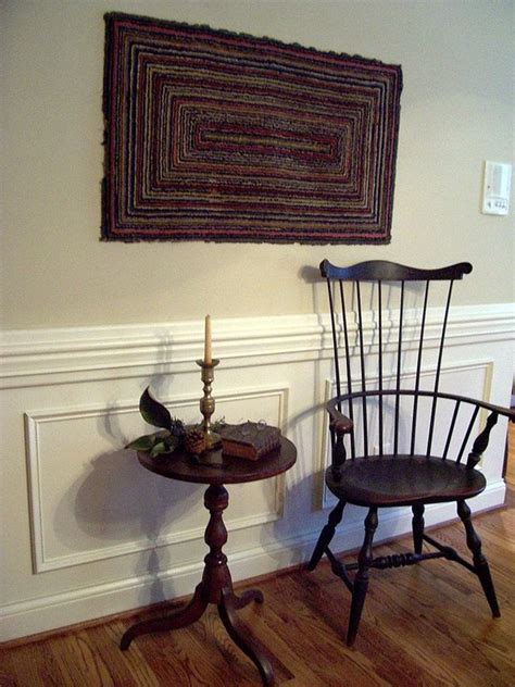 Antique Hooked Rug For Primitive Home Decor
