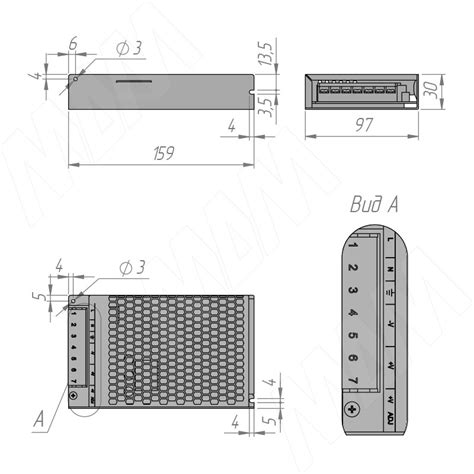 STANDART Блок питания AC-230/DC-12V, ультратонкий, IP20, 150W PS12-IP20 ...