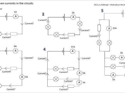Current In Circuits Worksheet Teaching Resources