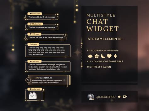 Chat Widget Streamelements Multiple Decor Options Etsy