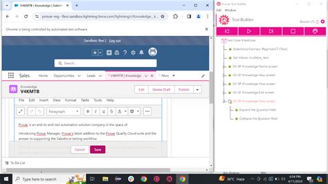 Mapping And Executing The Lightning Article Editor In Provar Provar