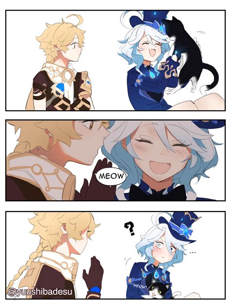 aether and furina (genshin impact) drawn by yuushiba | Danbooru