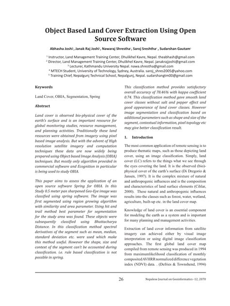 pdf object based land cover extraction using open source software