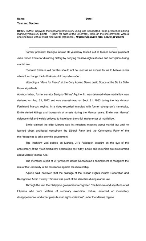 Copyediting Activity