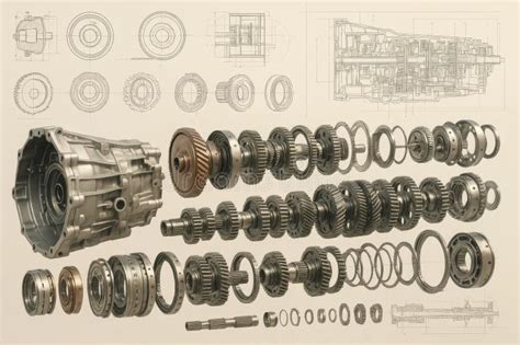 Exploded View Diagram Showcasing The Intricate Components Of An Automatic Transmission System