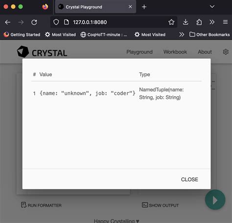 what is the datatypes of namedtuple and hash in crystal language