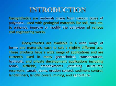 Geosynthetics Types And Their Use In Retaining Walls Pptx