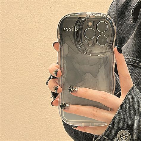 두리케이스 🚀당일발송아이폰 15 14 13 12 11 프로 맥스 핸드폰 케이스 잉크 웨이브 핑크 블루 폰케이스 여친 생일 선물 우정 휴대폰 케이스