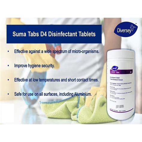 Diversey Suma® Tab D4 Disinfectant Tablets 300s Joo Yong Pte Ltd