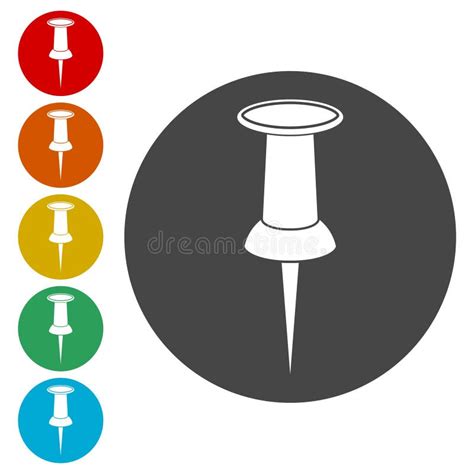 Pushpin Icon Vector Vector Push Pin Icon Stock Vector Illustration Of Paper Element 124566146