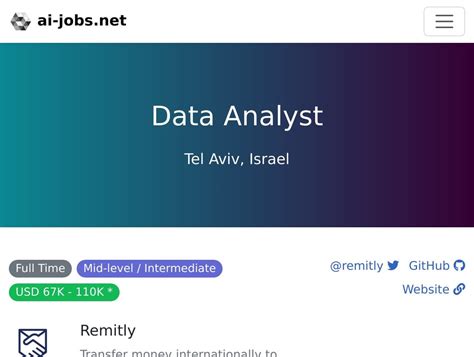 Hiring Data Analyst In Tel Aviv Israel Raimljobs