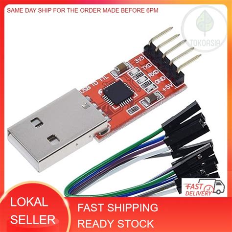 Jual Ready Stock Cp2102 Usb 20 To Ttl Module Serial Converter Adapter Module Usb To Ttl