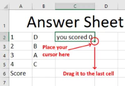 How To Create A Quiz In Excel