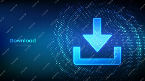 Premium Vector Download Icon Made With Binary Code Download Cloed Data Storage Install Symbol