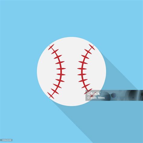 야구 공 기호 긴 그림자와 파란색 배경에 그려진 벡터 로고 Championship에 대한 스톡 벡터 아트 및 기타 이미지