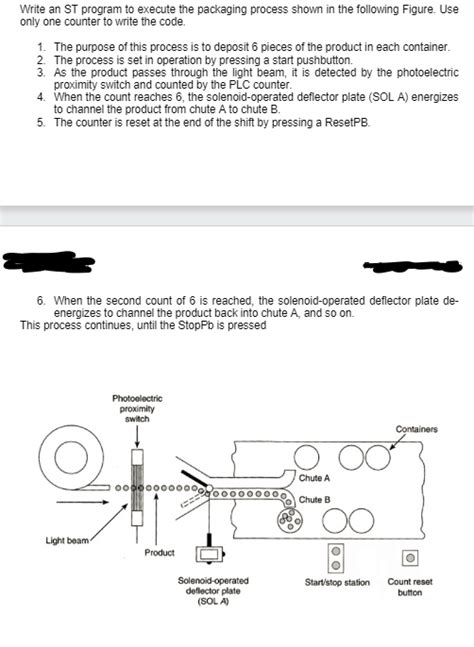 solved write an st program to execute the packaging process