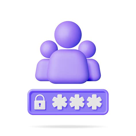 3d User Login Form Page Isolated Render Password Hidden Stars In Sign
