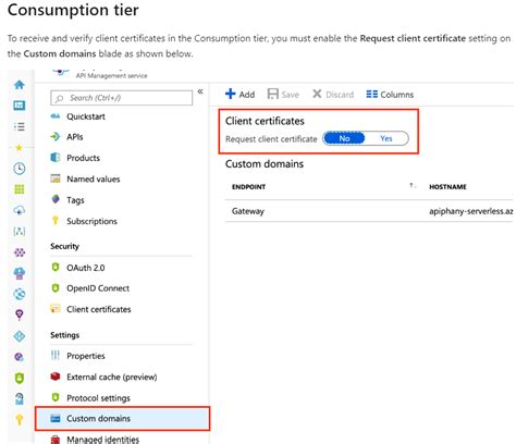 cannot disable enable request client certificate in apim microsoft qanda