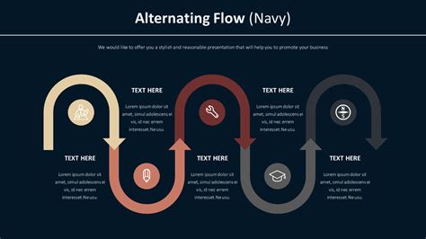 Alternating Flow Process Diagram For Powerpoint Infographic Images