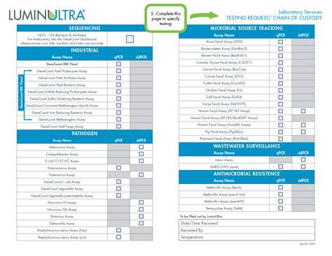 How Should I Fill Out Chain Of Custody Coc Forms For Lab Services Myluminultra