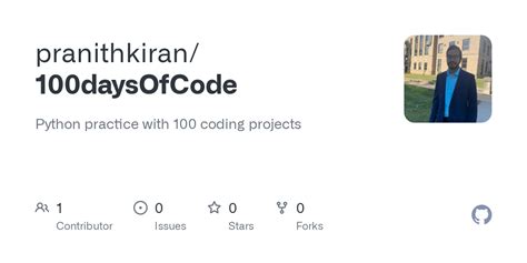 GitHub Pranithkiran DaysOfCode Python Practice With Coding Projects