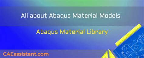 All About Abaqus Material Models Cae Assistant