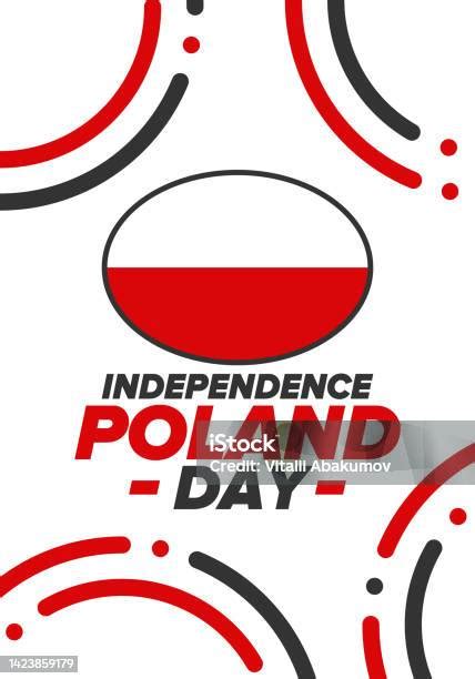폴란드 독립 기념일 국가 행복 한 휴일 11 월에 매년 축 하 11 폴란드 국기입니다 애국 적인 요소 포스터 카드 배너 및 배경 벡터 일러스트레이션 11월에 대한 스톡 벡터