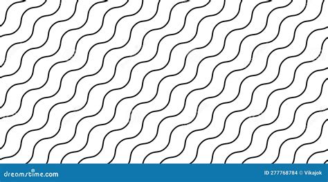 Wavy Lines Seamless Pattern Undulate Stripes Repeating Background Black And White Diagonal