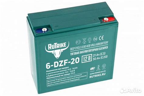 Аккумулятор тяговый 6-DZM-20 GEL 12В 30Ач купить в Москве Rutrike 6-DZM ...