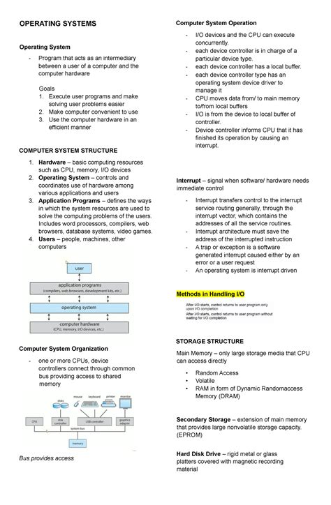 Operating System Summary Operating Systems Operating System Program
