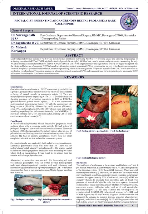 Pdf Rectal Gist Presenting As Gangrenous Rectal Prolapse A Rare Case