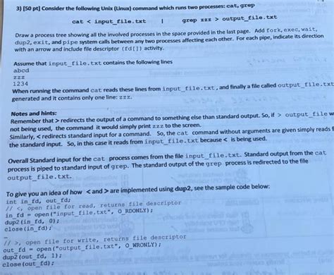 Solved 3 50 Pt Consider The Following Unix Linux